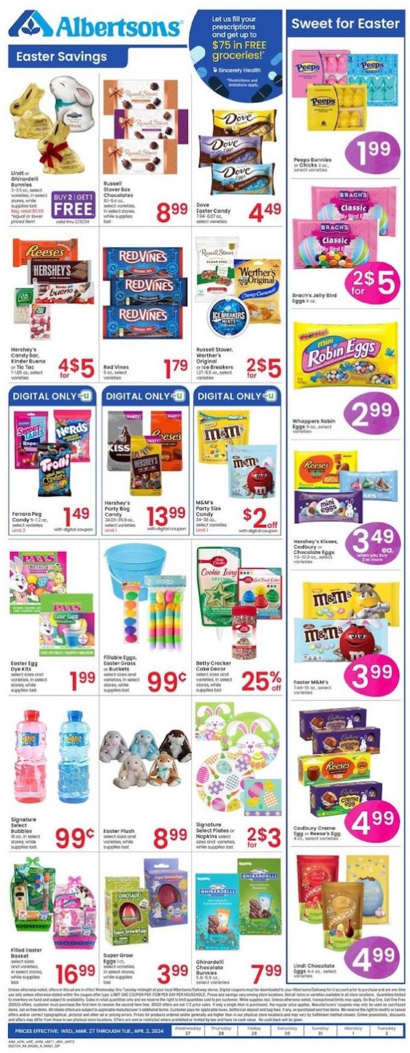 Albertsons Easter Specials Mar 27 - Apr 2, 2024 | WeeklyAds2