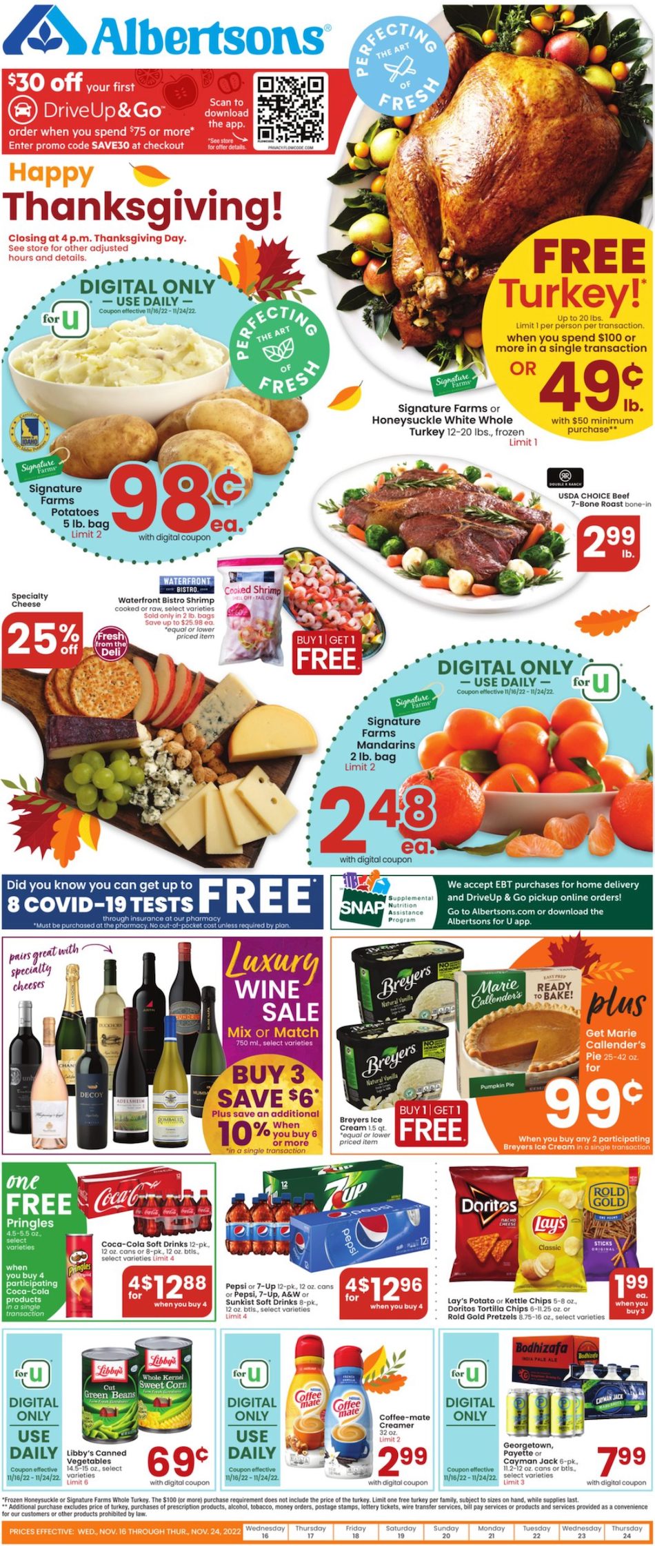 Albertsons Weekly Ad Thanksgiving Nov 16 - 24, 2022 | WeeklyAds2