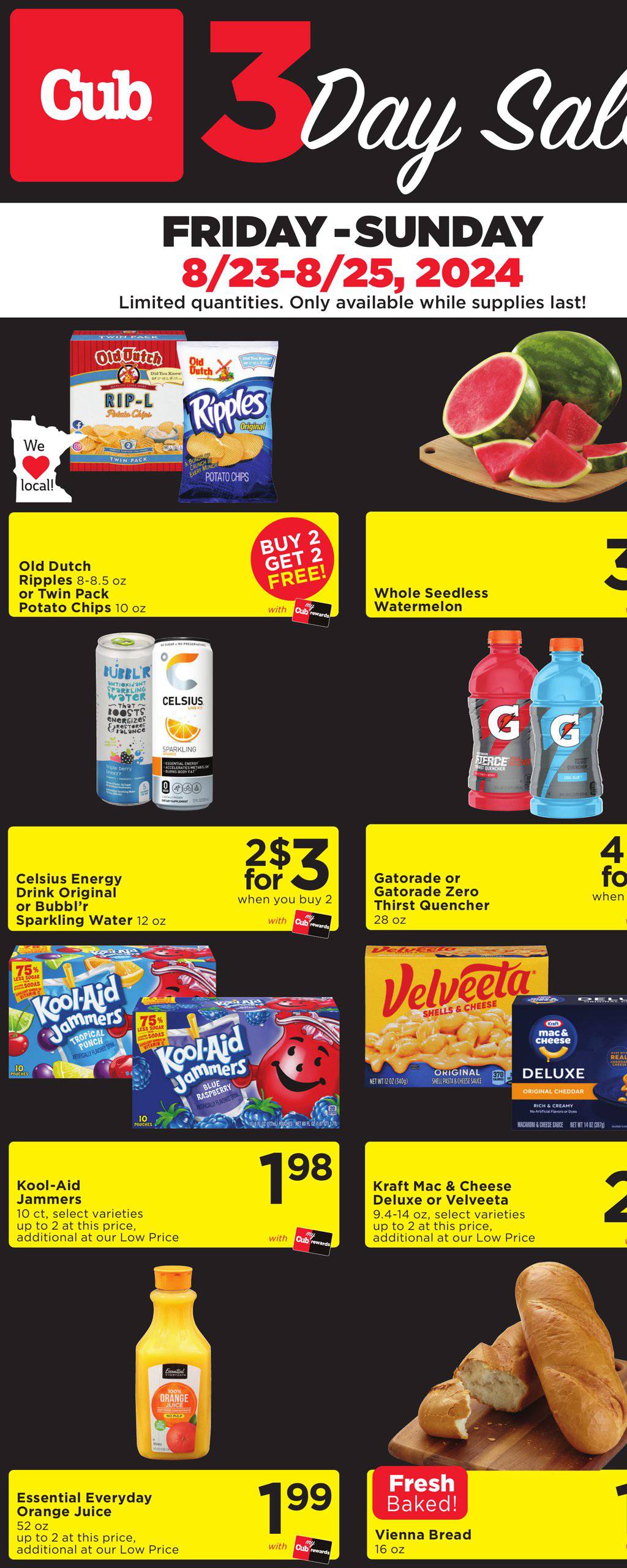 Cub Foods Ad 3 DAY SALE August 23 - 25, 2024 | WeeklyAds2