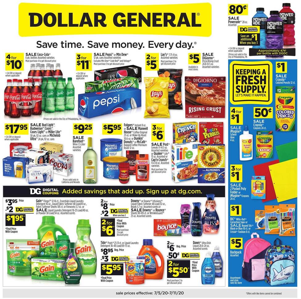 Dollar General Ad Jul 5 - 11, 2020 | WeeklyAds2