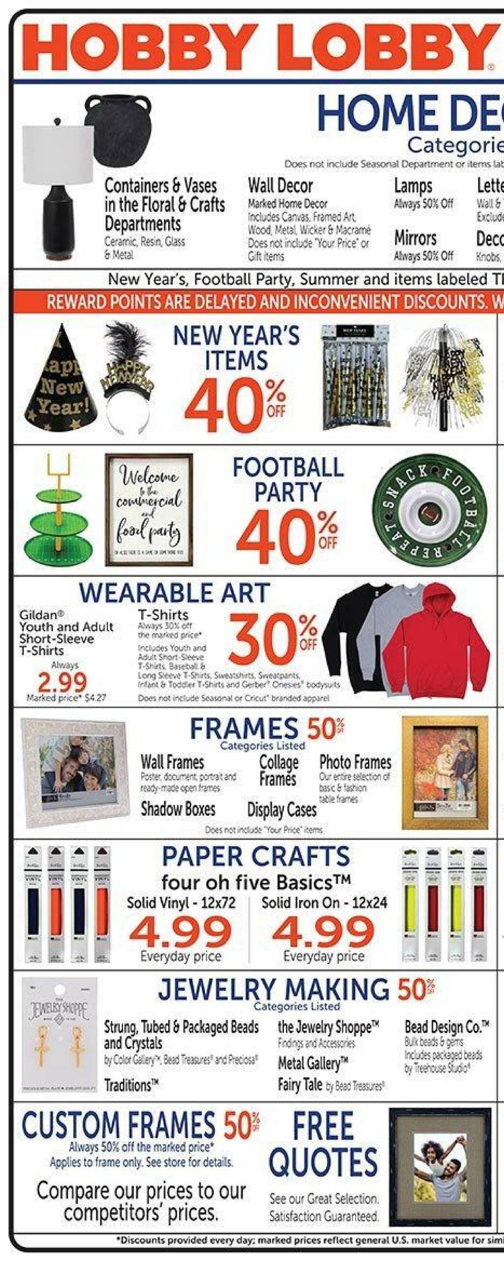 Hobby Lobby Ad Weekly December 29, 2024 - January 4, 2025 | WeeklyAds2