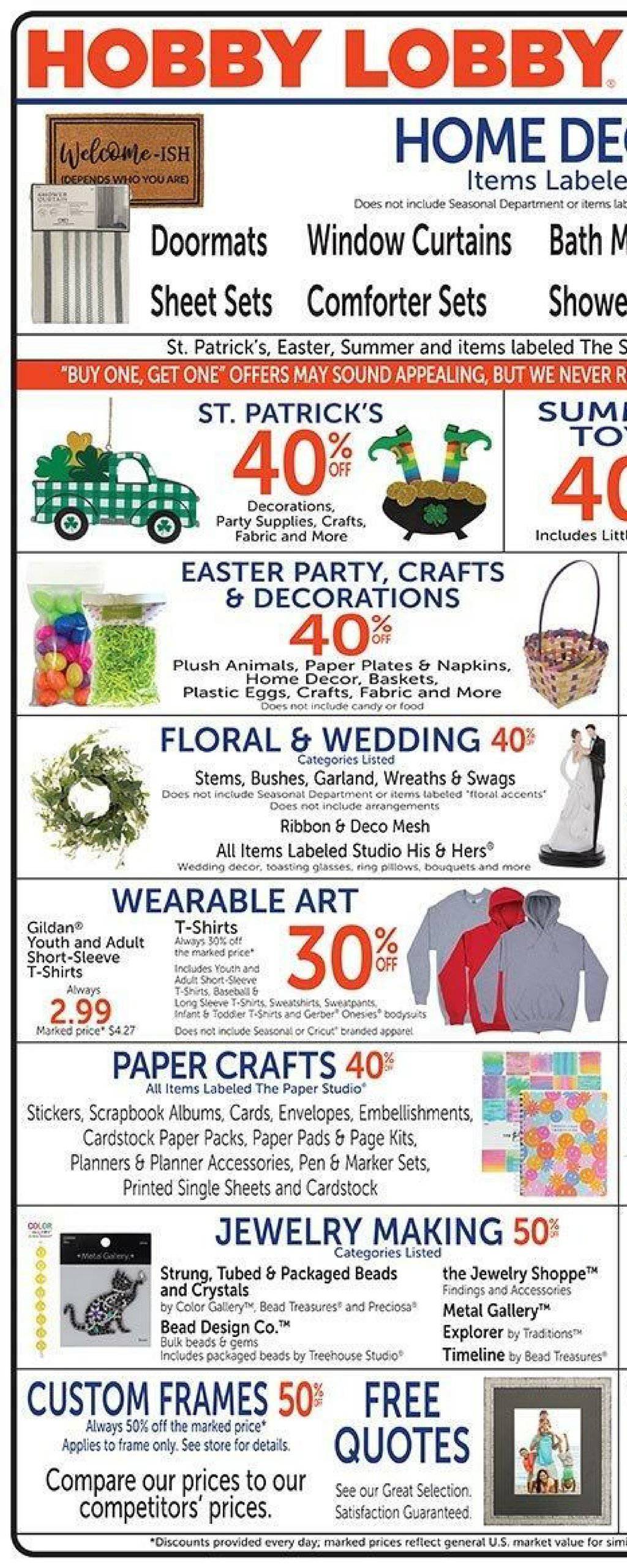 Hobby Lobby Ad Weekly March 16 - 22, 2025 | WeeklyAds2