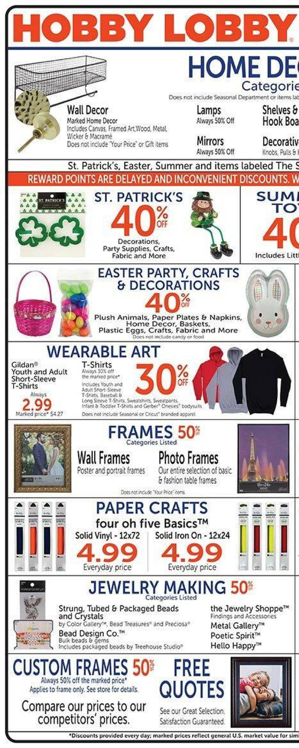Hobby Lobby Ad Weekly March 9 - 15, 2025 | WeeklyAds2