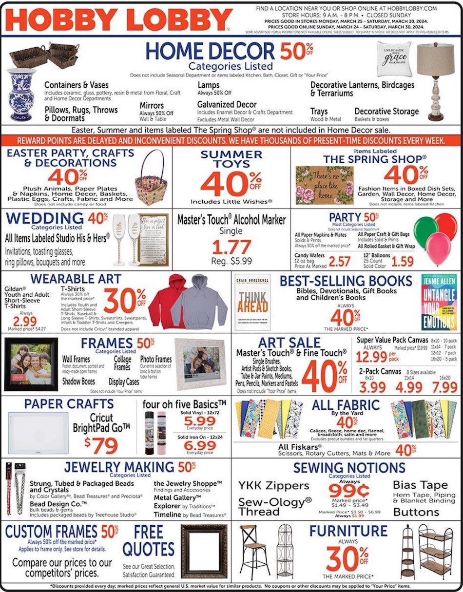 Hobby Lobby Weekly Ad Mar 24 - 30, 2024 | WeeklyAds2
