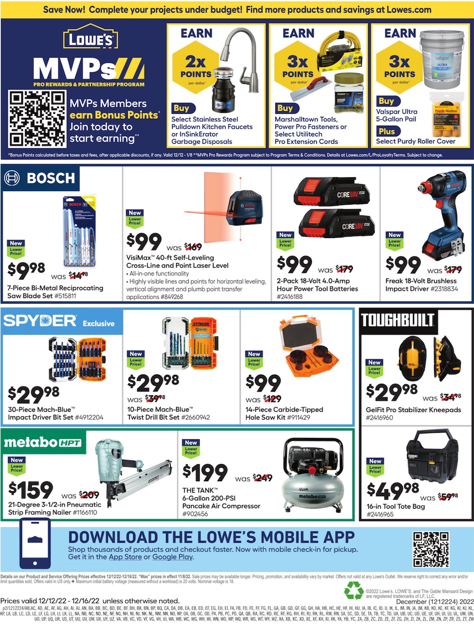 Lowe's Ad Pro Dec 12 - 16, 2022 | WeeklyAds2
