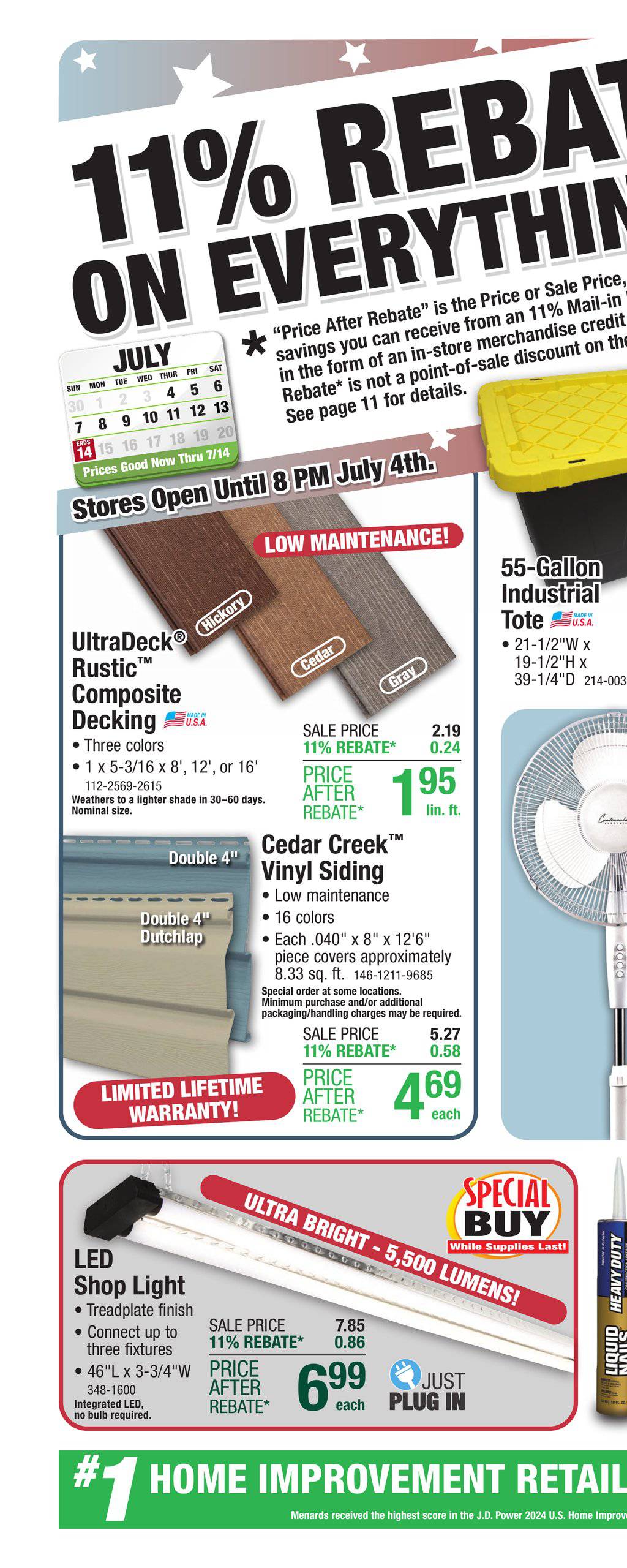 Menards Ad 11% Rebate* Sale July 3 - 14, 2024 | WeeklyAds2
