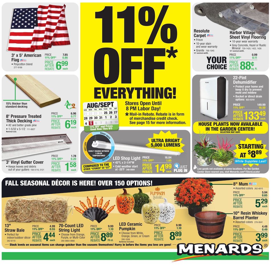 Menards Weekly Ad Aug 25 - Sep 5, 2022 | WeeklyAds2