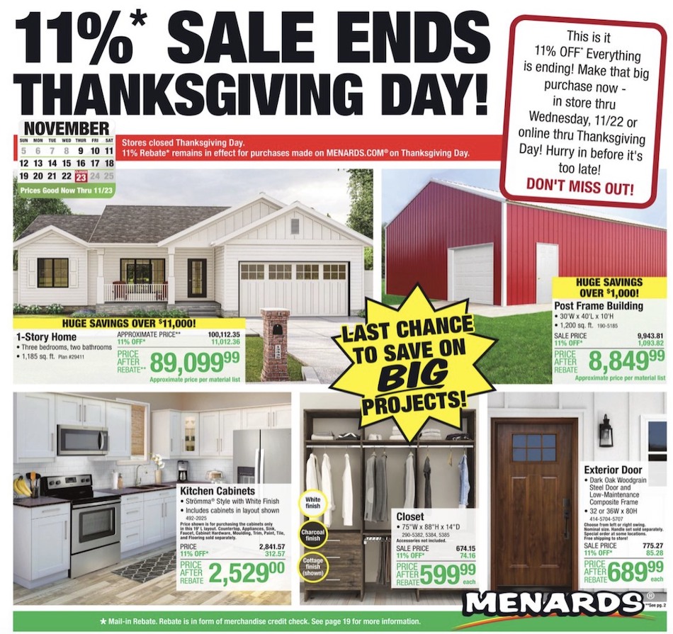 Menards Weekly Ad Nov 9 - 22, 2023 | WeeklyAds2