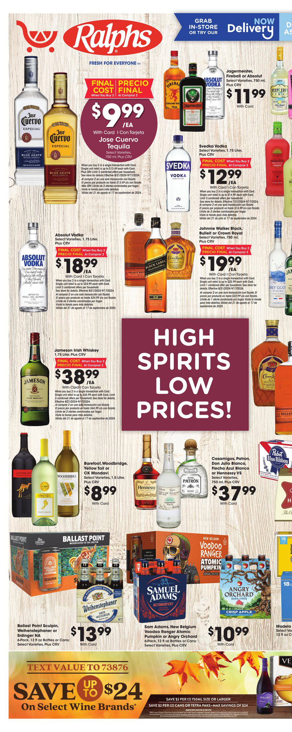 Ralphs Weekly Ad High Spirits Low Prices August 21 - 27, 2024 | WeeklyAds2