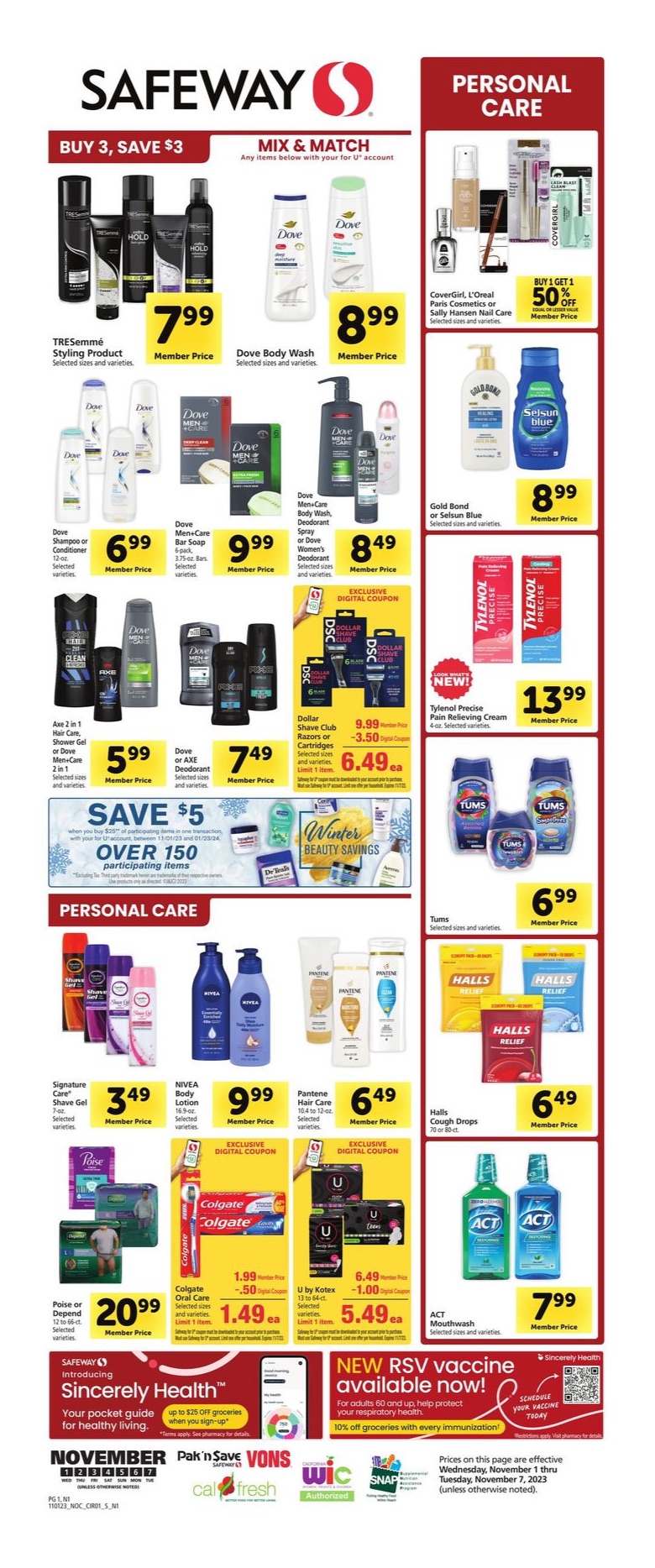 Safeway Ad Health Nov 1 - 7, 2023 | WeeklyAds2