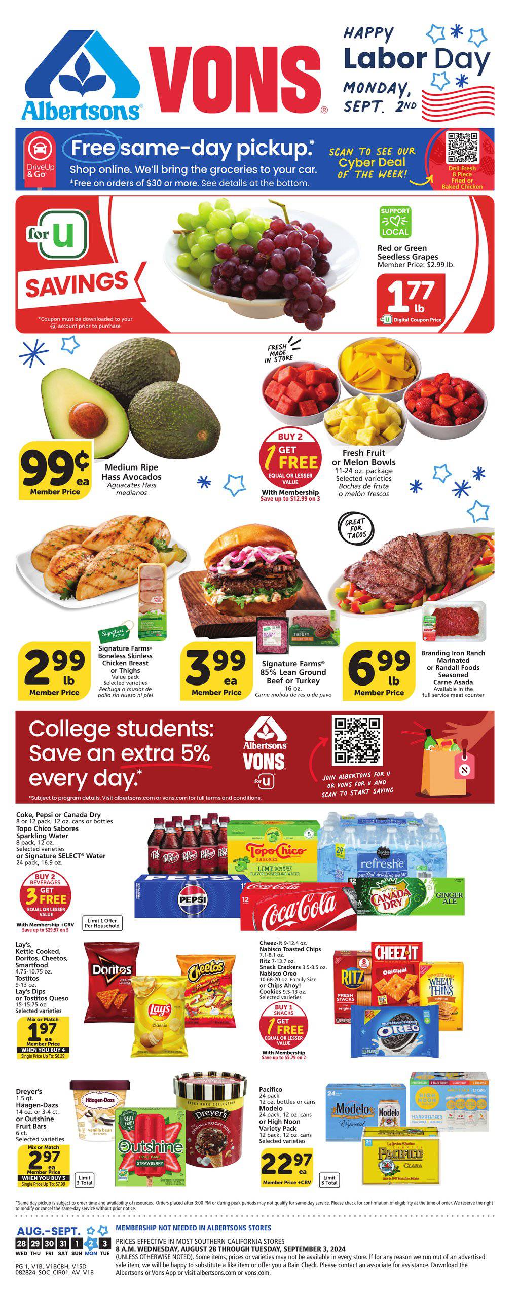 Vons Weekly Ad August 28 - September 3, 2024 | WeeklyAds2